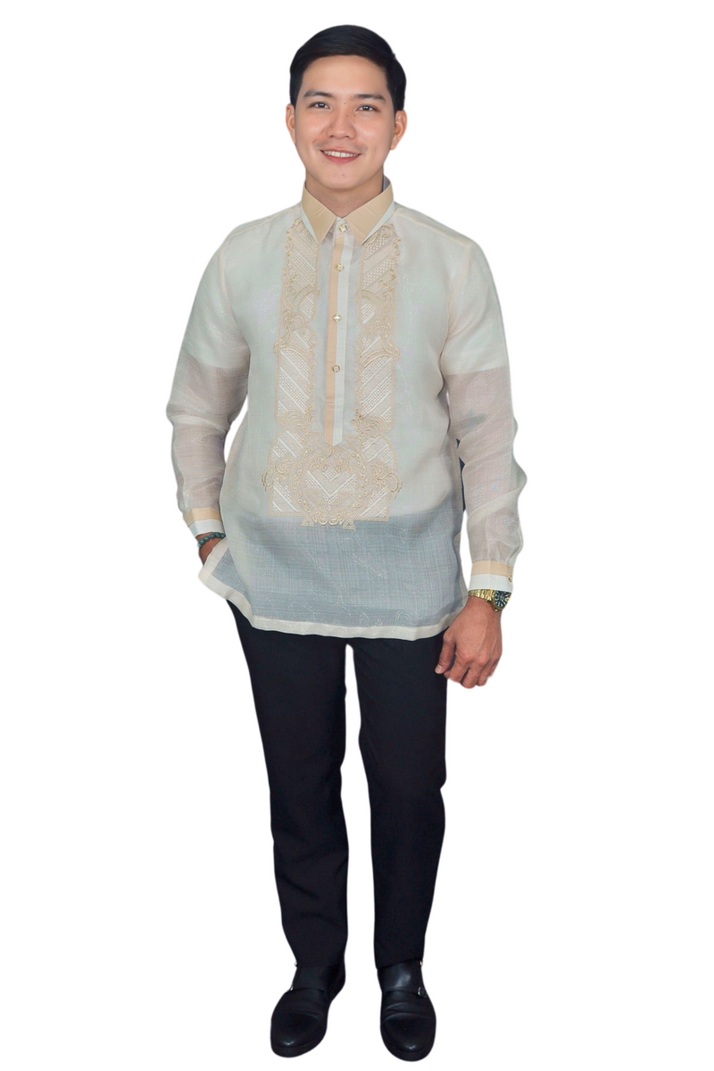 Pina Cocoon Premium Barong Tagalog with Intricate Embroidery - Rayon - JN79