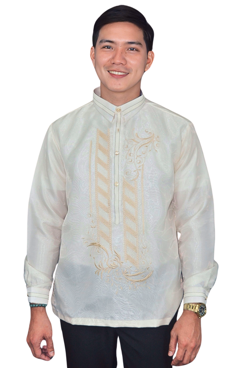 Organza Traditional Barong Tagalog with Exquisite Embroidery ...