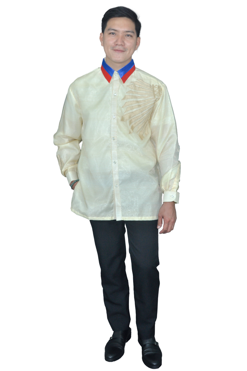 Patriotic Collar Embroidered "Sinag" Barong Tagalog - Andres - JK44 ...