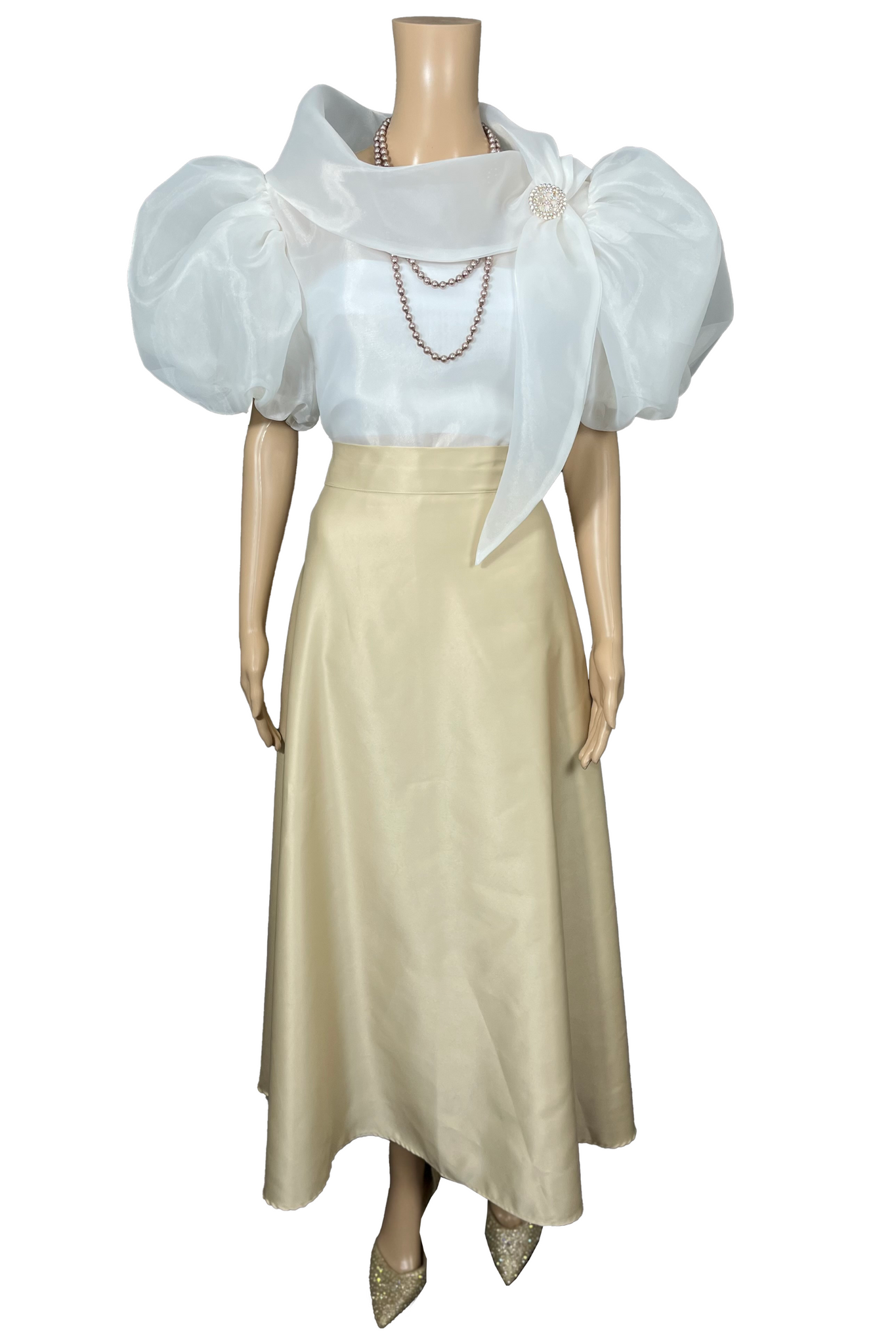 Elegant Sheer Cloud Filipiniana Kimona with Modern Puff Sleeve - Allys ...