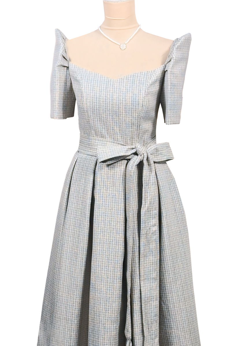 Filipiniana Modern Dress - Woven Pattern Cielo - JB104