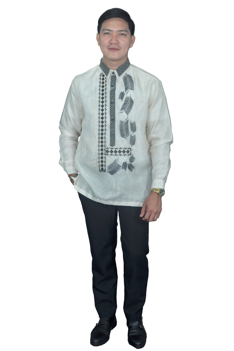 Classic Barong Tagalog with Modern Black Embroidery Accents - Chrisant ...