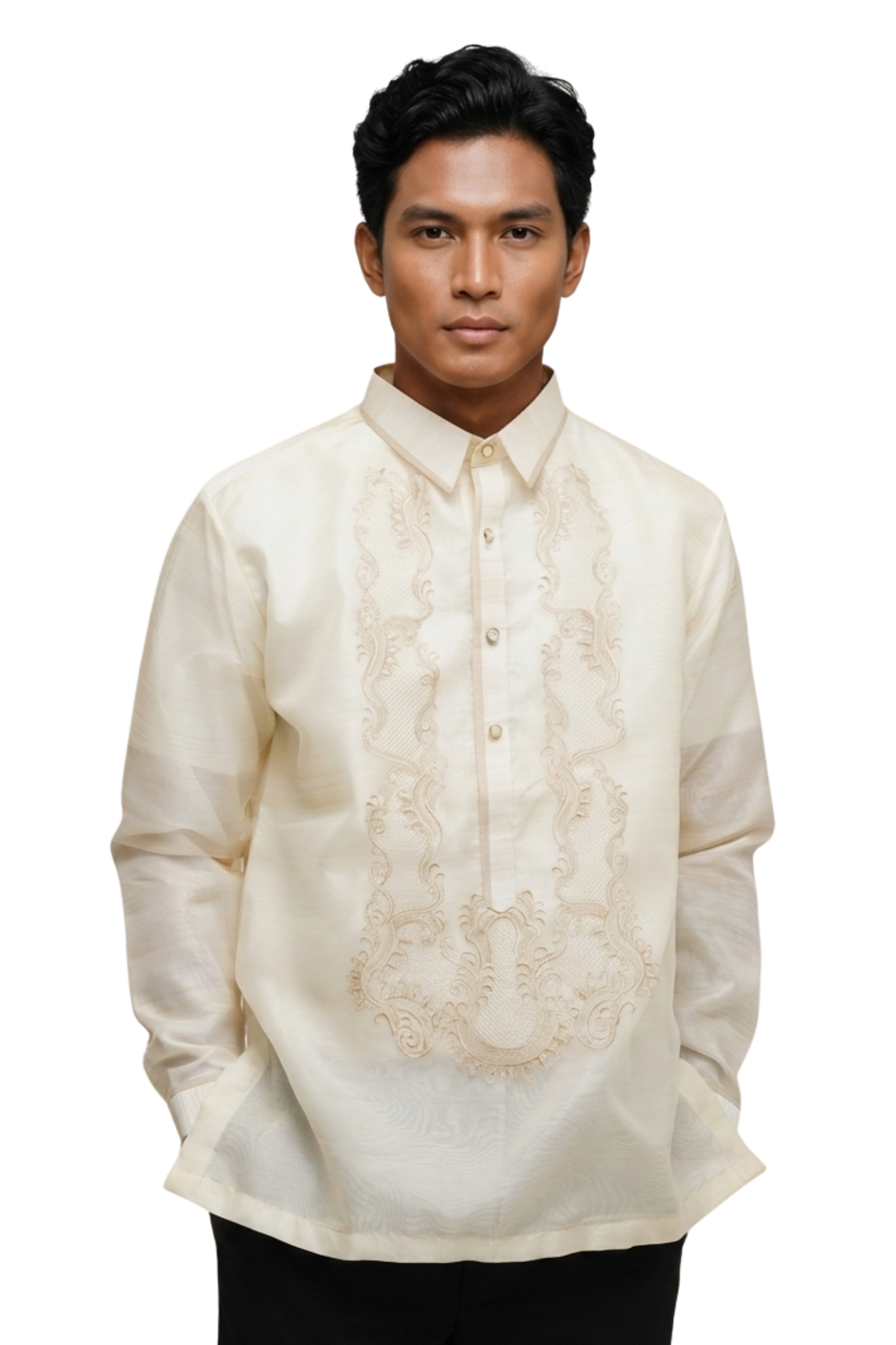 Organza Classic Barong Tagalog with Lining - BWJF589 – Barong World