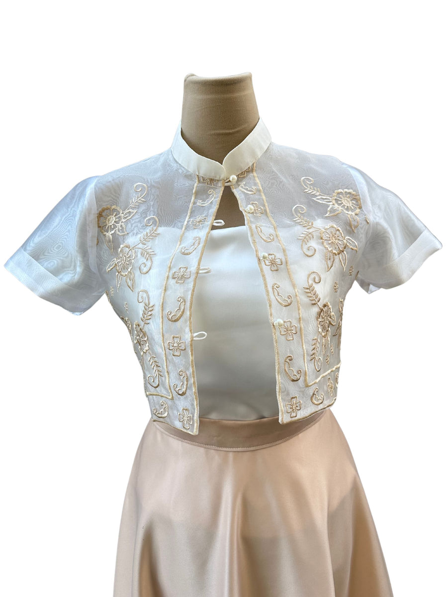 Organza Premium Embroidered Modern Filipiniana Bolero Set - JB604 ...