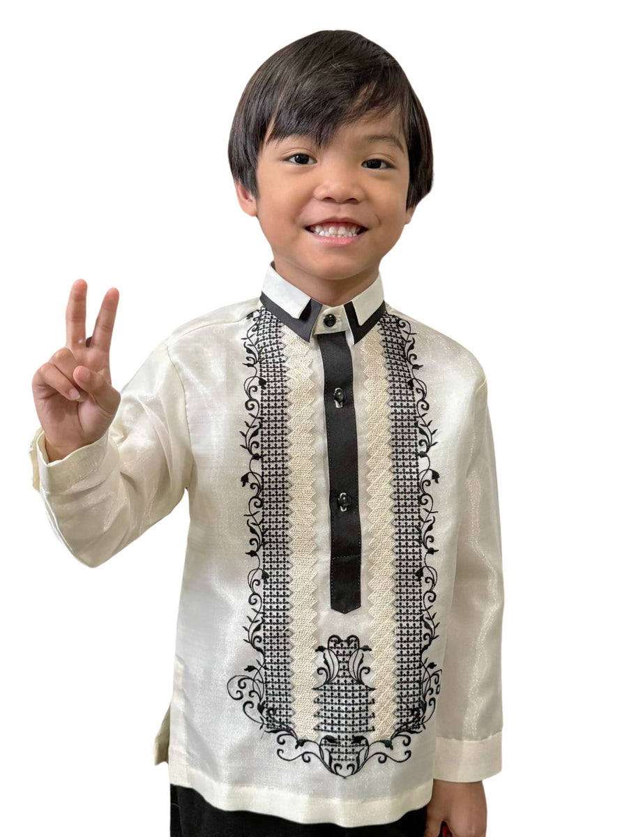 Organza Boys Barong Tagalog Kids - Junior - JB34 | Barong World