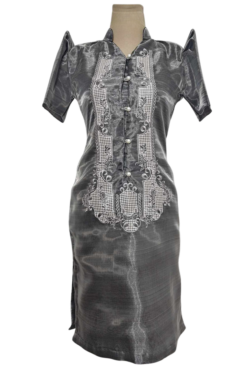 Organza Black Filipiniana Barong Dress - Jenna JK08 – Barong World