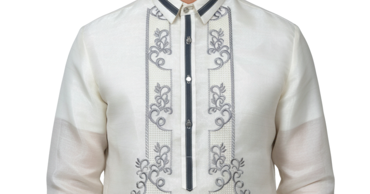 Organza Classic Embroidered Barong Tagalog with Lining - Ronato - JN30 ...