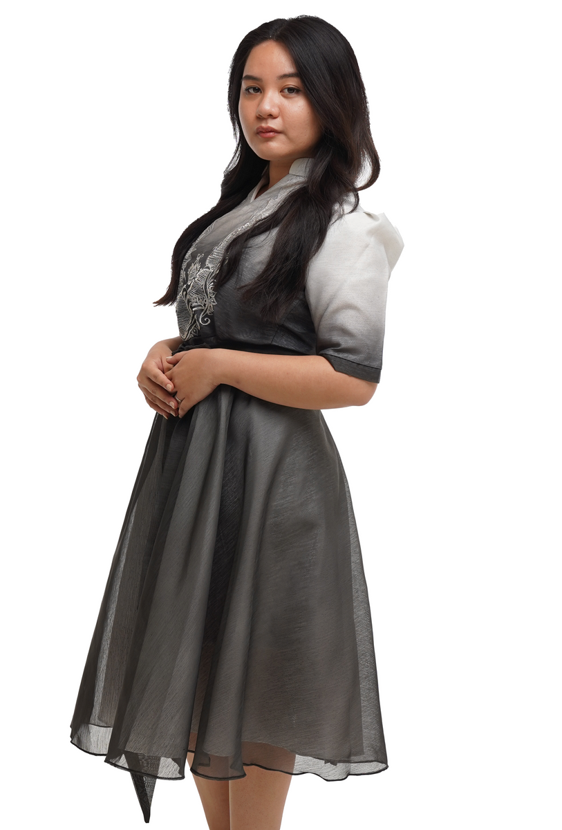 Jusilyn Black Premium Barong Dress - Steph - JV454 | Barong World