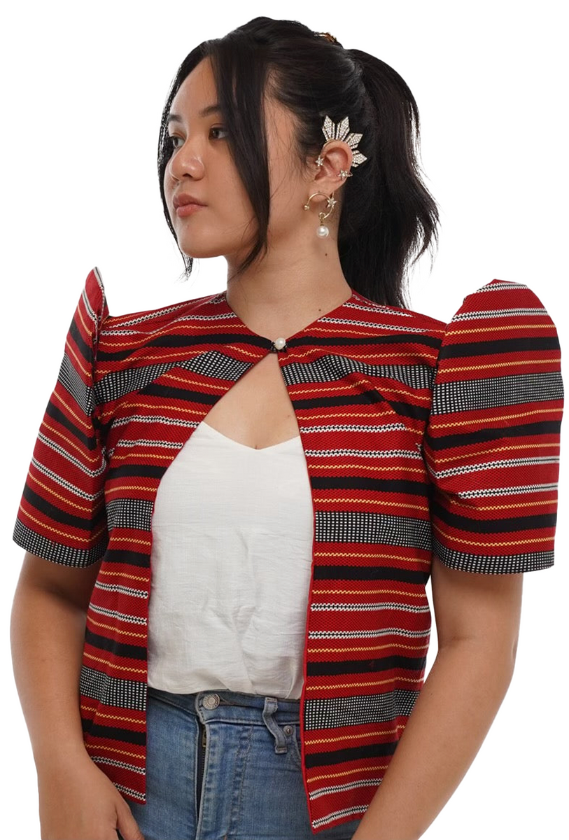 Red Ethnic Ifugao Baguio Cultural Filipiniana Bolero - Gayana - JV19