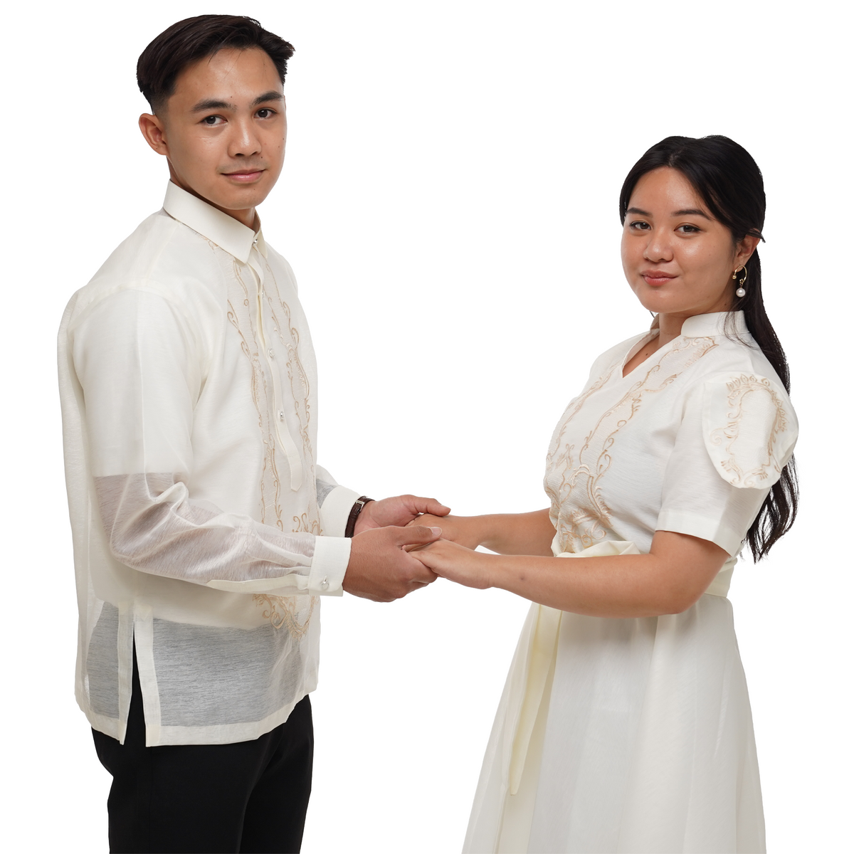 Couples Set Jusilyn White Barong Tagalog + Barong Dress - Kai & Lisa ...